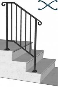 Iron X Handrail Picket | Stair Designs